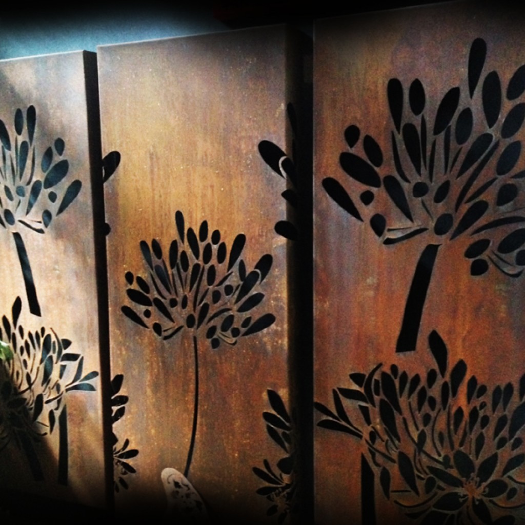 Agapanthus Laser Cut Feature Screen (Triple Set) - PO Box Designs